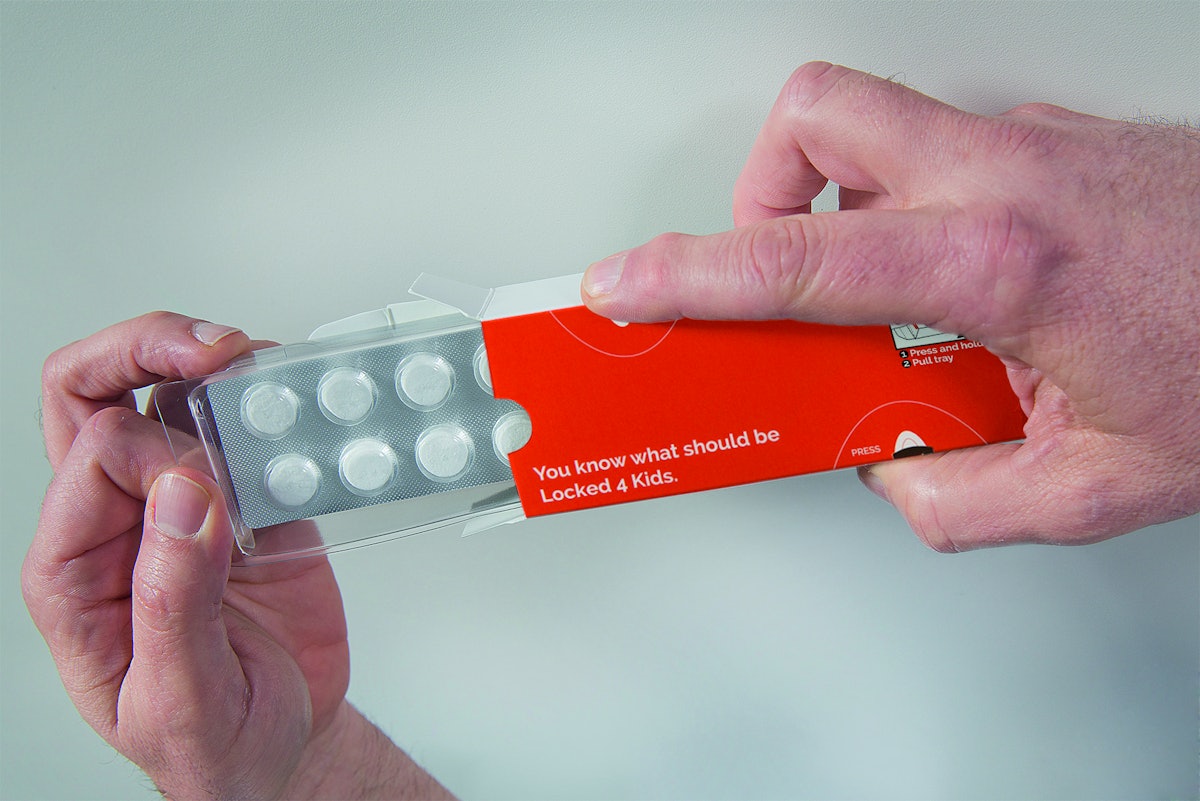 Romaco and Ecobliss: Child-resistant carton box | Healthcare Packaging